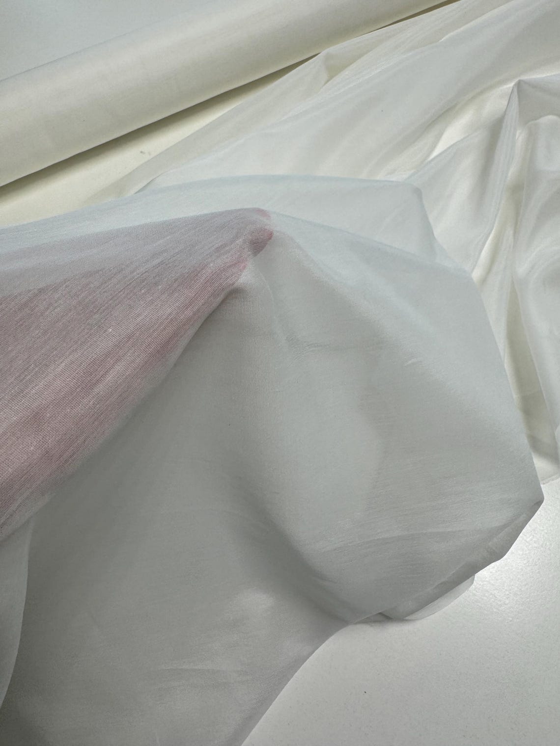 White Cotton Silk Batiste Fabric: Italian Lining Material - Etsy