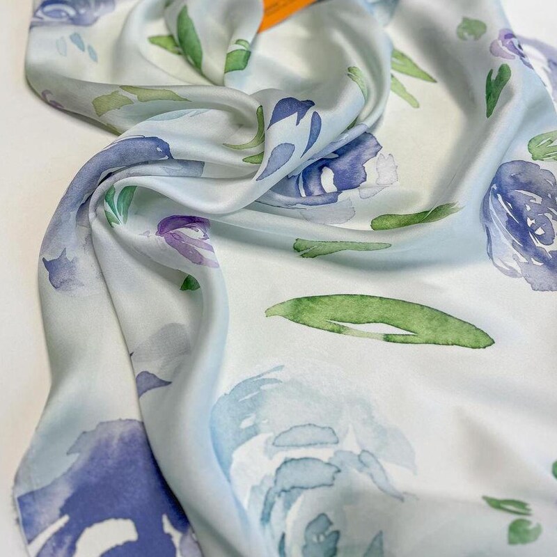 Floral Silk Fabric - Etsy