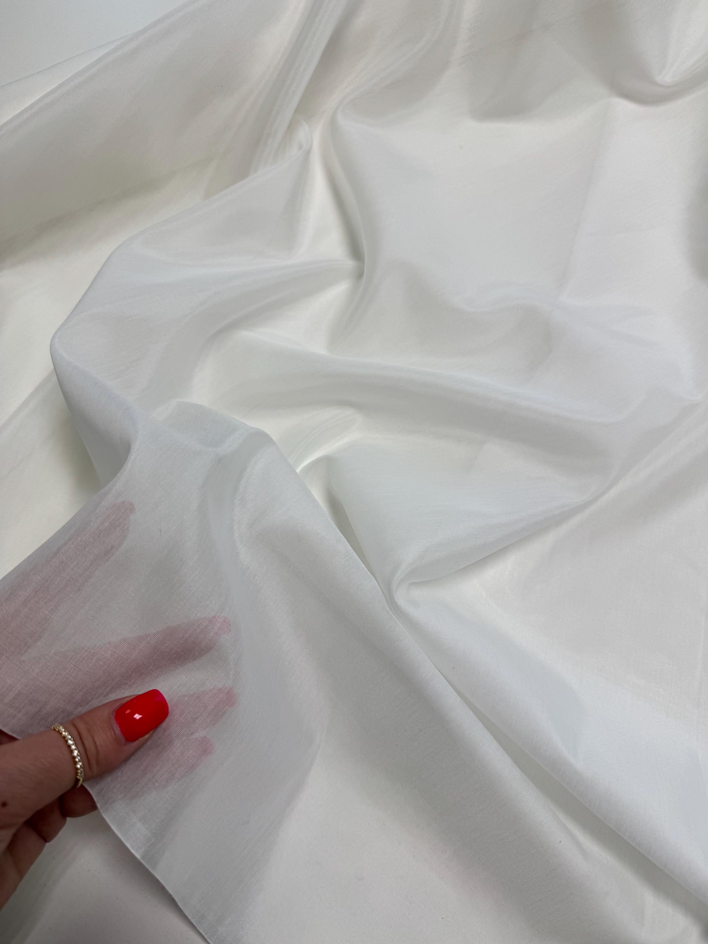 White Cotton Silk Batiste Fabric: Italian Lining Material - Etsy