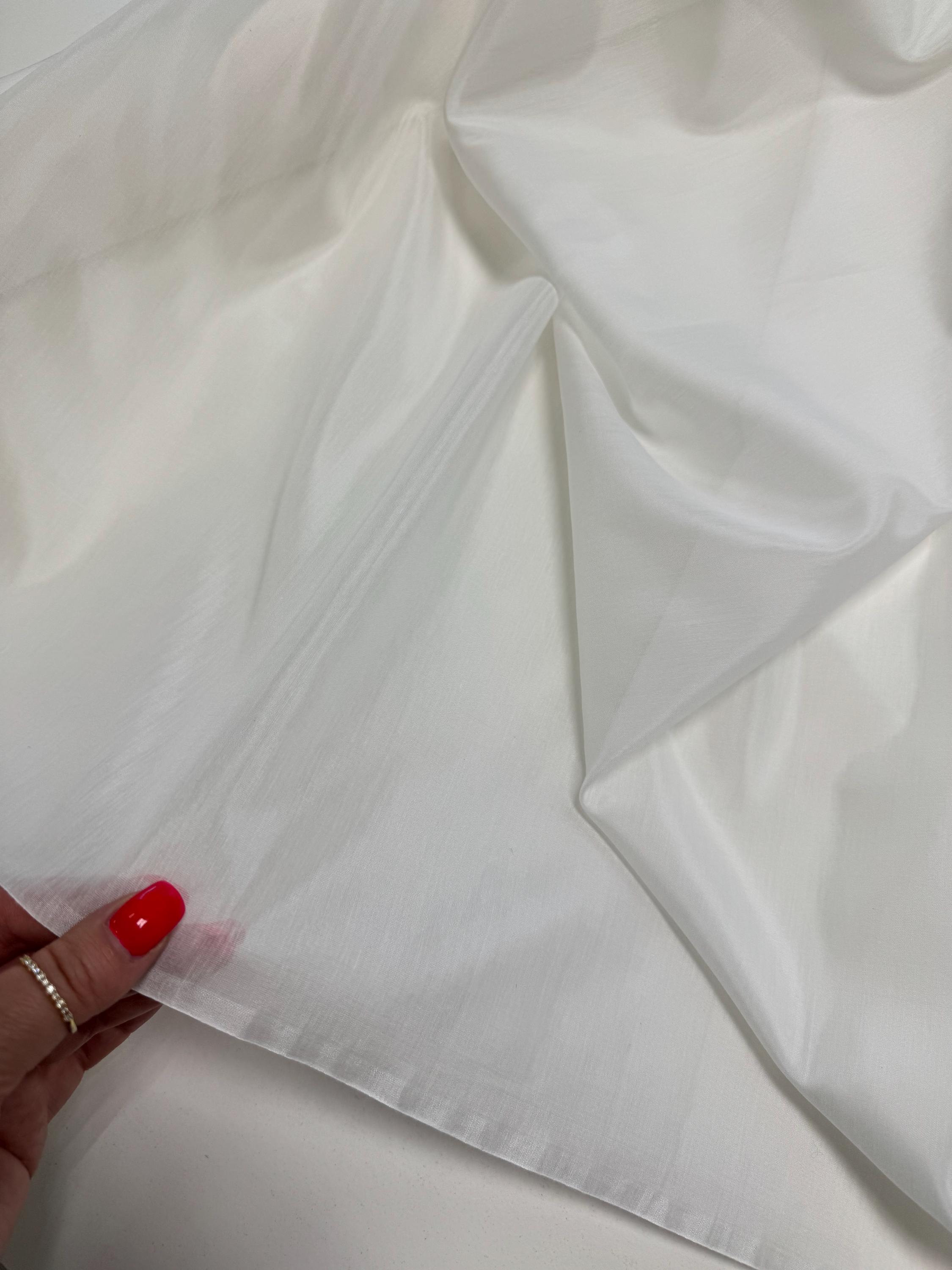 White Cotton Silk Batiste Fabric: Italian Lining Material - Etsy