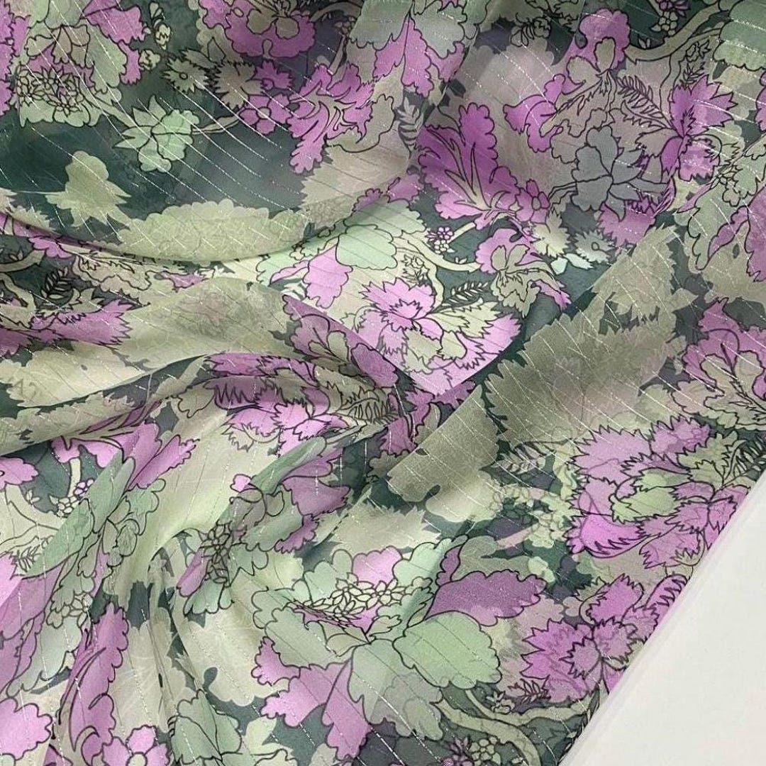 Silk Chiffon Fabric by the Yard/meter, LAST PIECE = 2.3 Meters/ 2.52 ...