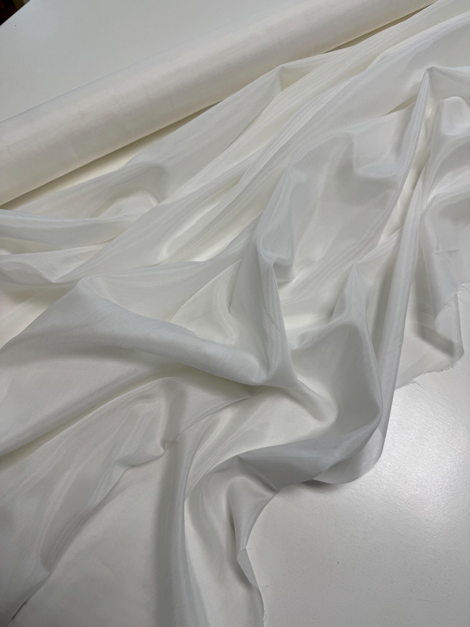 White Cotton Silk Batiste Fabric: Italian Lining Material - Etsy