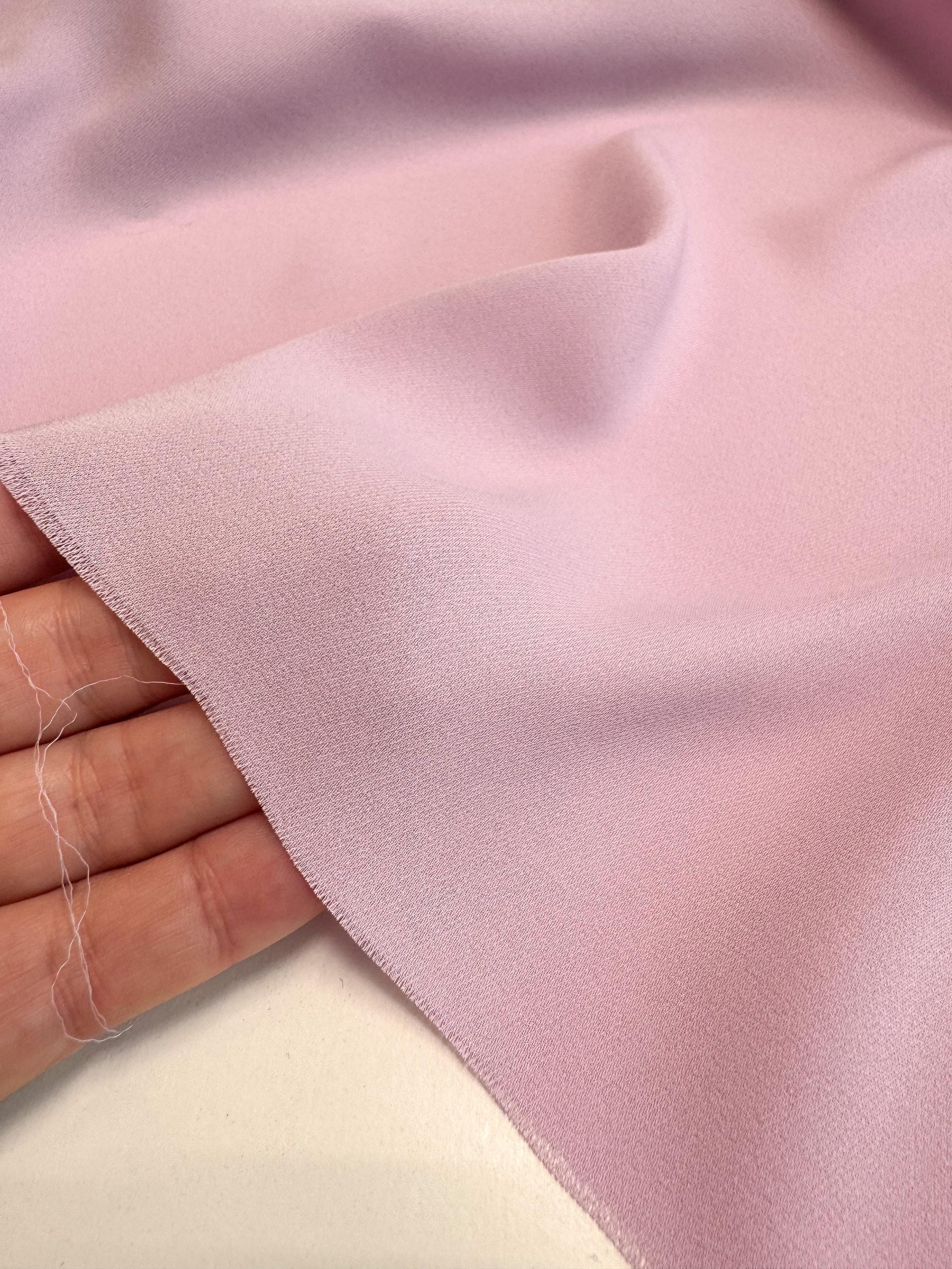 Italian Silk Fabric: Heavy Crepe Weave, Pink Lavender, Elegant Drape - Etsy