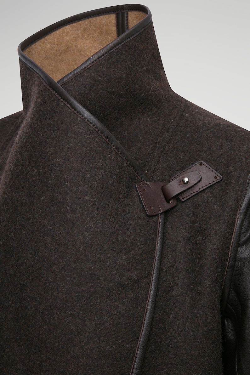Dark Chocolate Moher Wool Fabric: Italian Winter Coat Material - Etsy