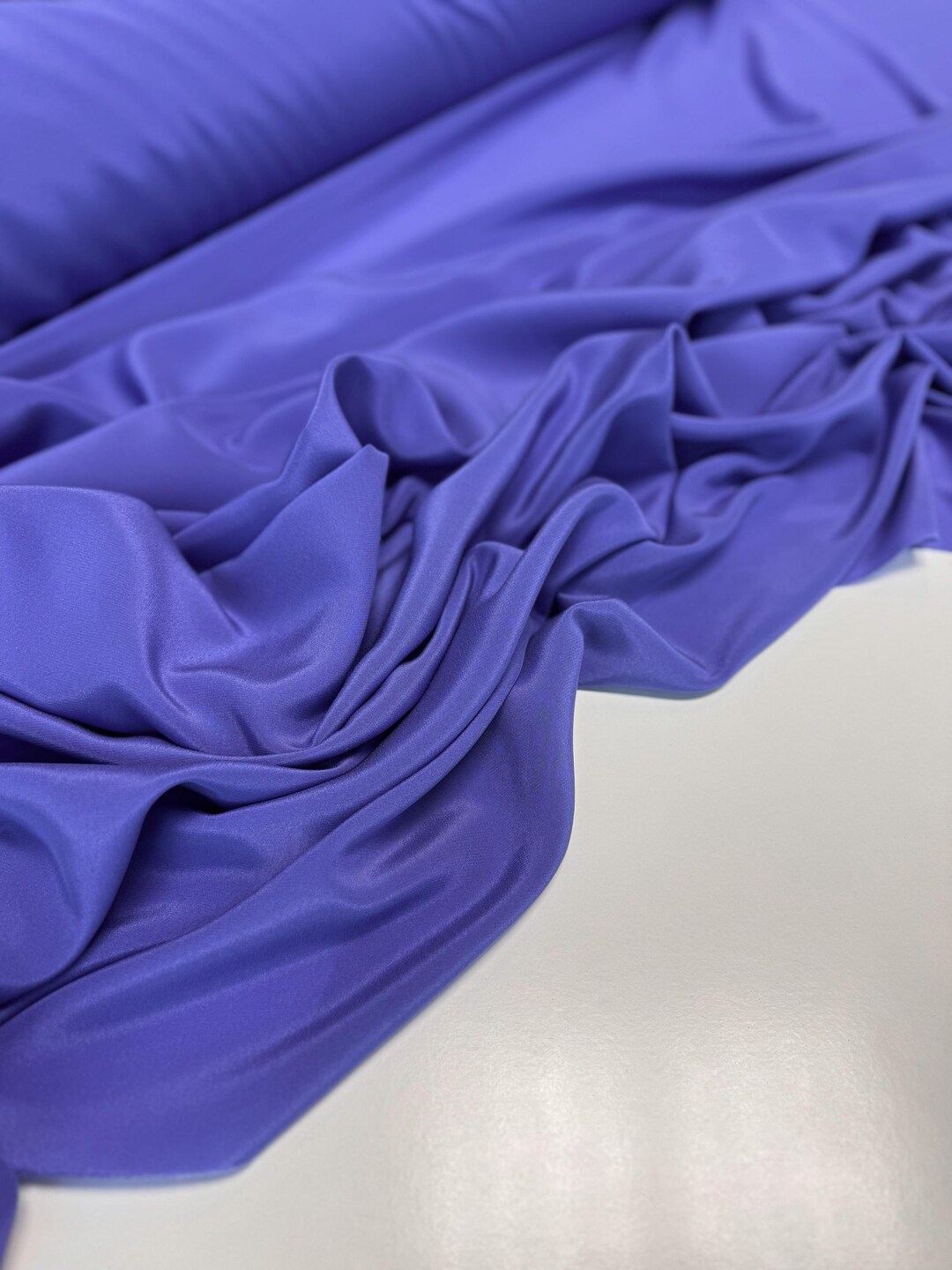 Sleek Blue Italian Silk Crepe De Chine Fabric: Designer Clothing (last ...