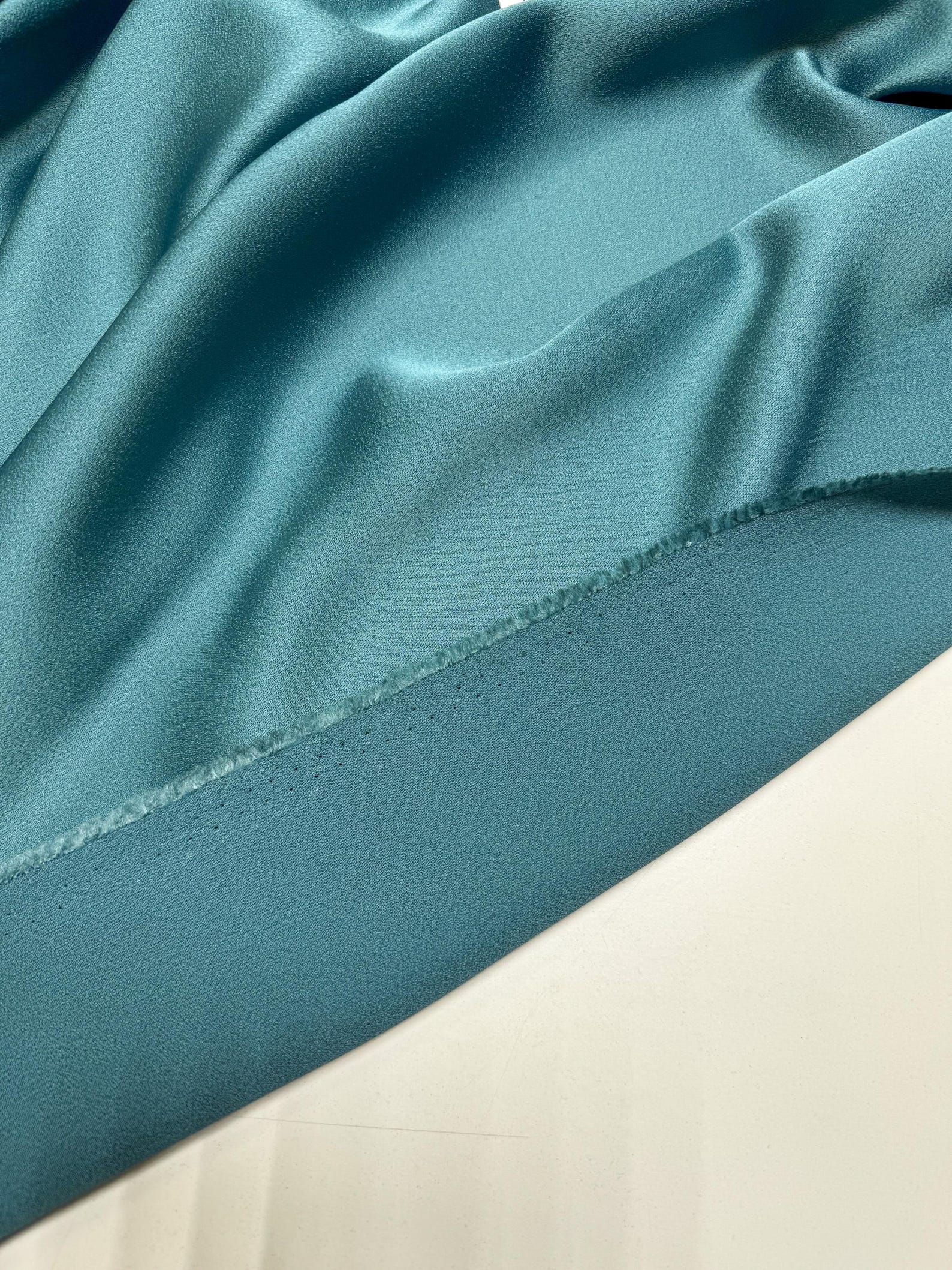 Aquamarine Viscose Satin Cady Fabric: Italian Holiday Outfit Material ...