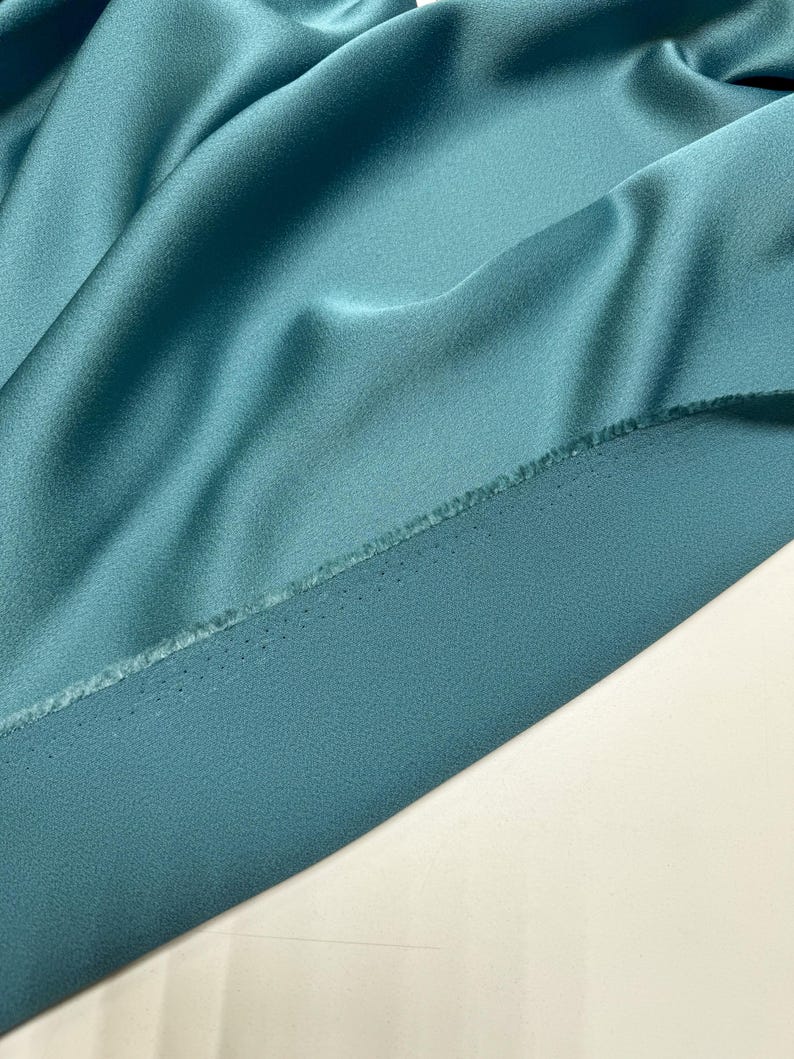 Aquamarine Viscose Satin Cady Fabric: Italian Holiday Outfit Material ...