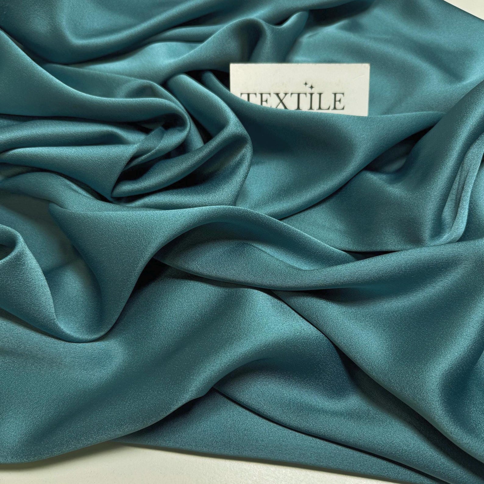 Aquamarine Viscose Satin Cady Fabric: Italian Holiday Outfit Material ...