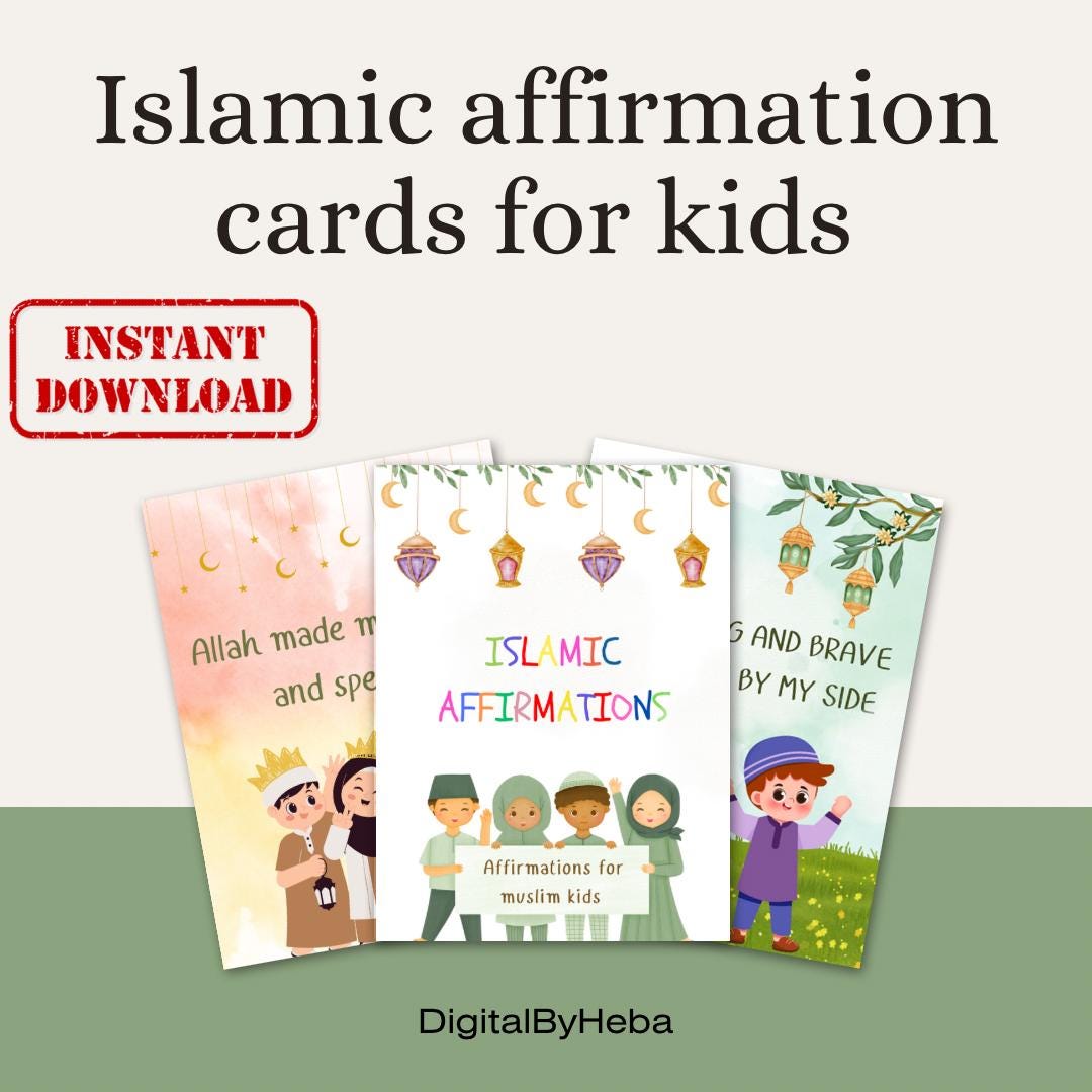 15 Islamic Affirmation Cards for Kids | Printable Positive Daily ...
