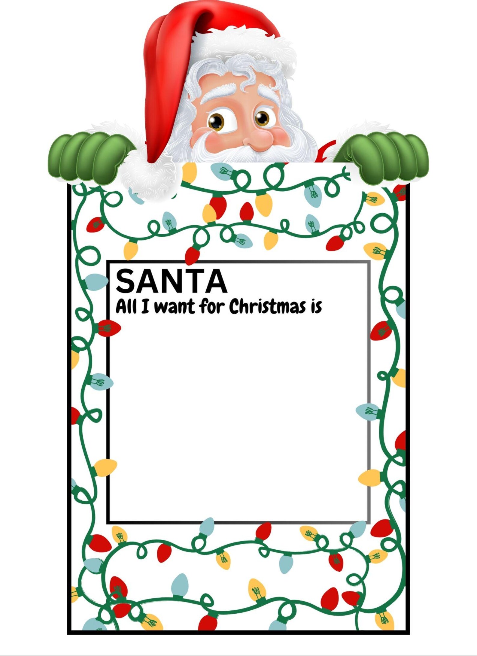 Santa, All I Want for Christmas Is Letter PDF 2 Designs, Printable ...