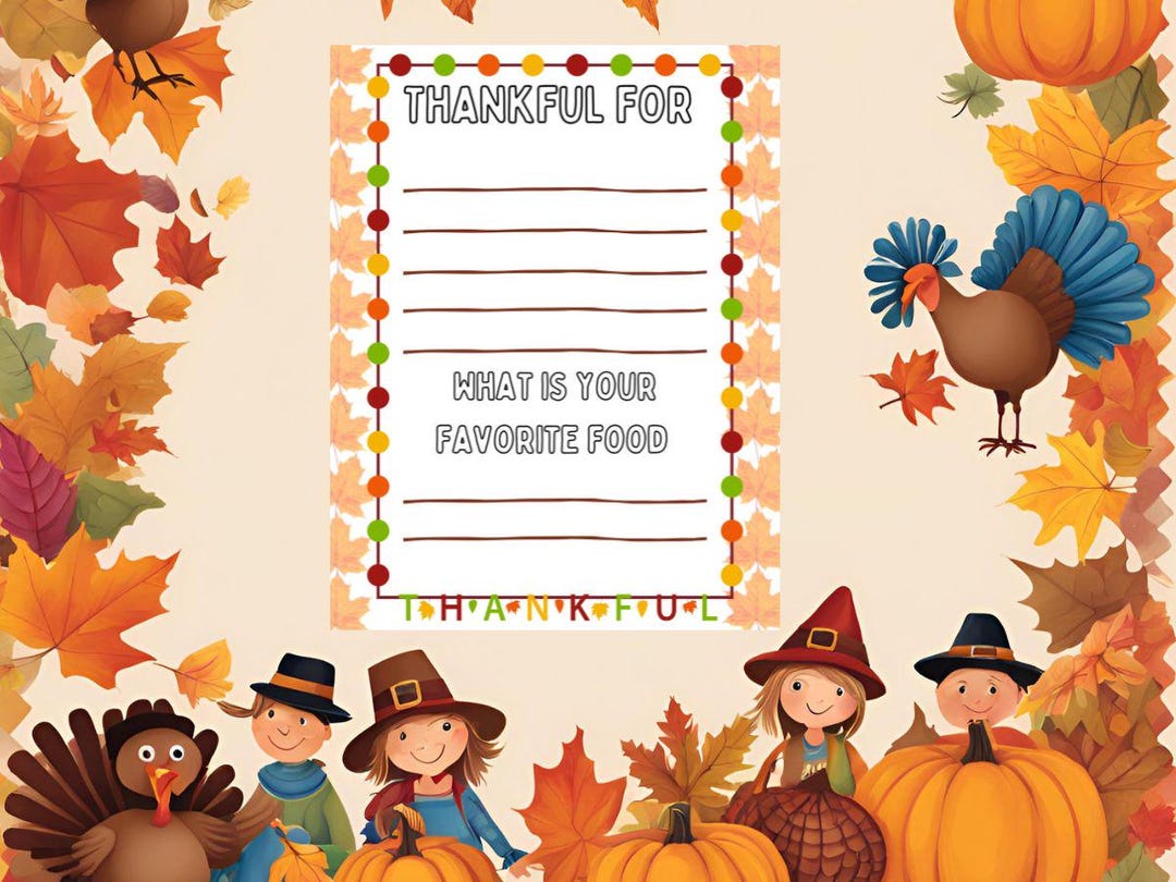 Thankful for Template for Kids | Printable Gratitude Activity ...