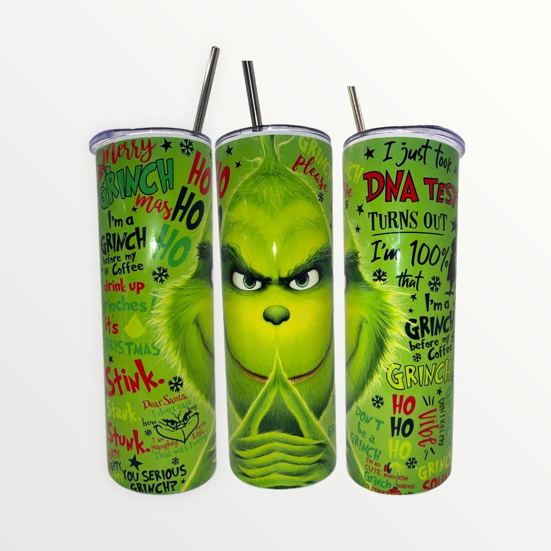 The Grinch 20/30oz Insulated Skinny Tumbler With Optional ...