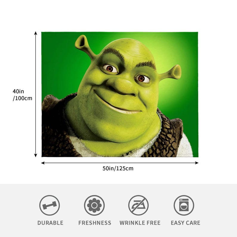 Custom Shrek Photo Blanket, Personalized Name Flannel Blanket, Baby ...