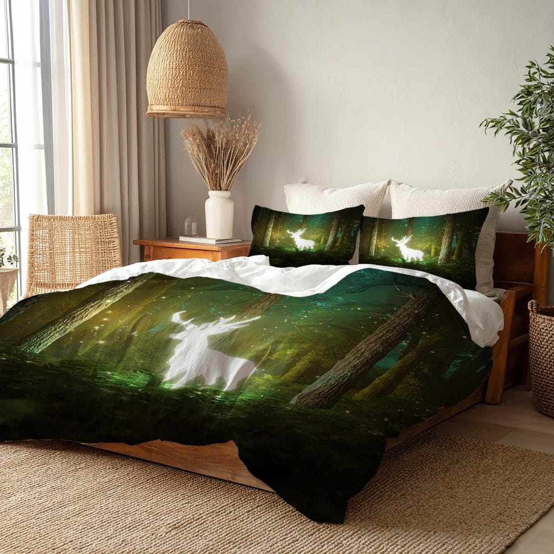 Custom Mystical Enchanted Forest Duvet Cover Three Bedding Set ...