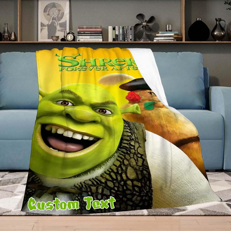 Custom Name Shrek Blanket, Custom Photo Baby Blanket, Blanket With Name ...