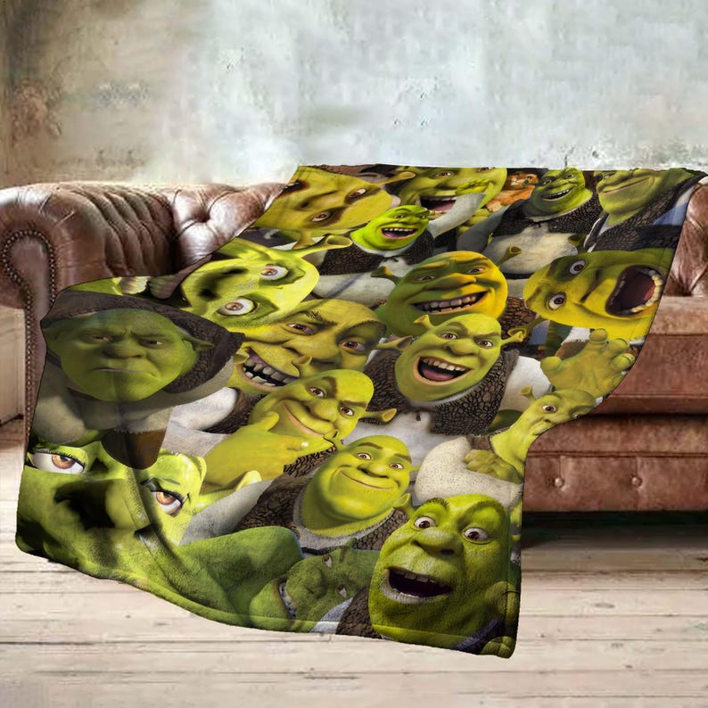 Personalized Shrek Photo Blanket, Custom Name Blanket, Comfortable ...