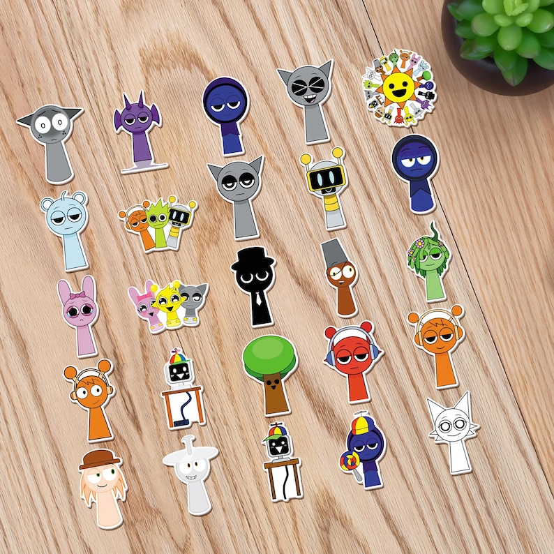 50 PCS Laptop Decals Sprunki Pattern Stickers Cute Stickers Cartoon ...