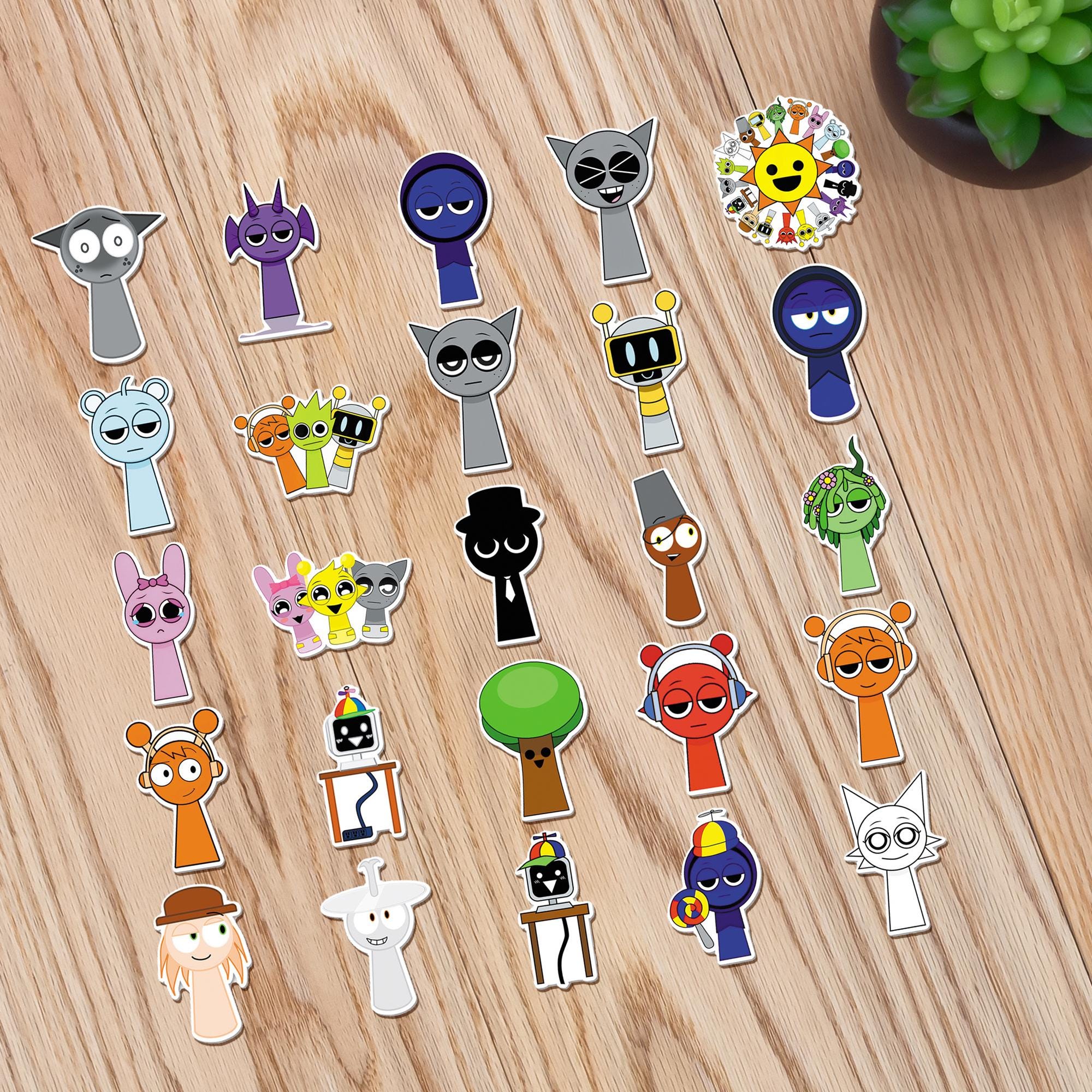 50 PCS Laptop Decals Sprunki Pattern Stickers Cute Stickers Cartoon ...