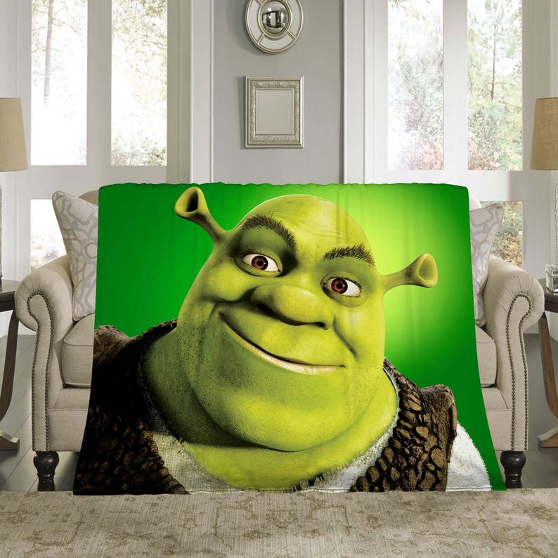 Custom Shrek Photo Blanket, Personalized Name Flannel Blanket, Baby ...