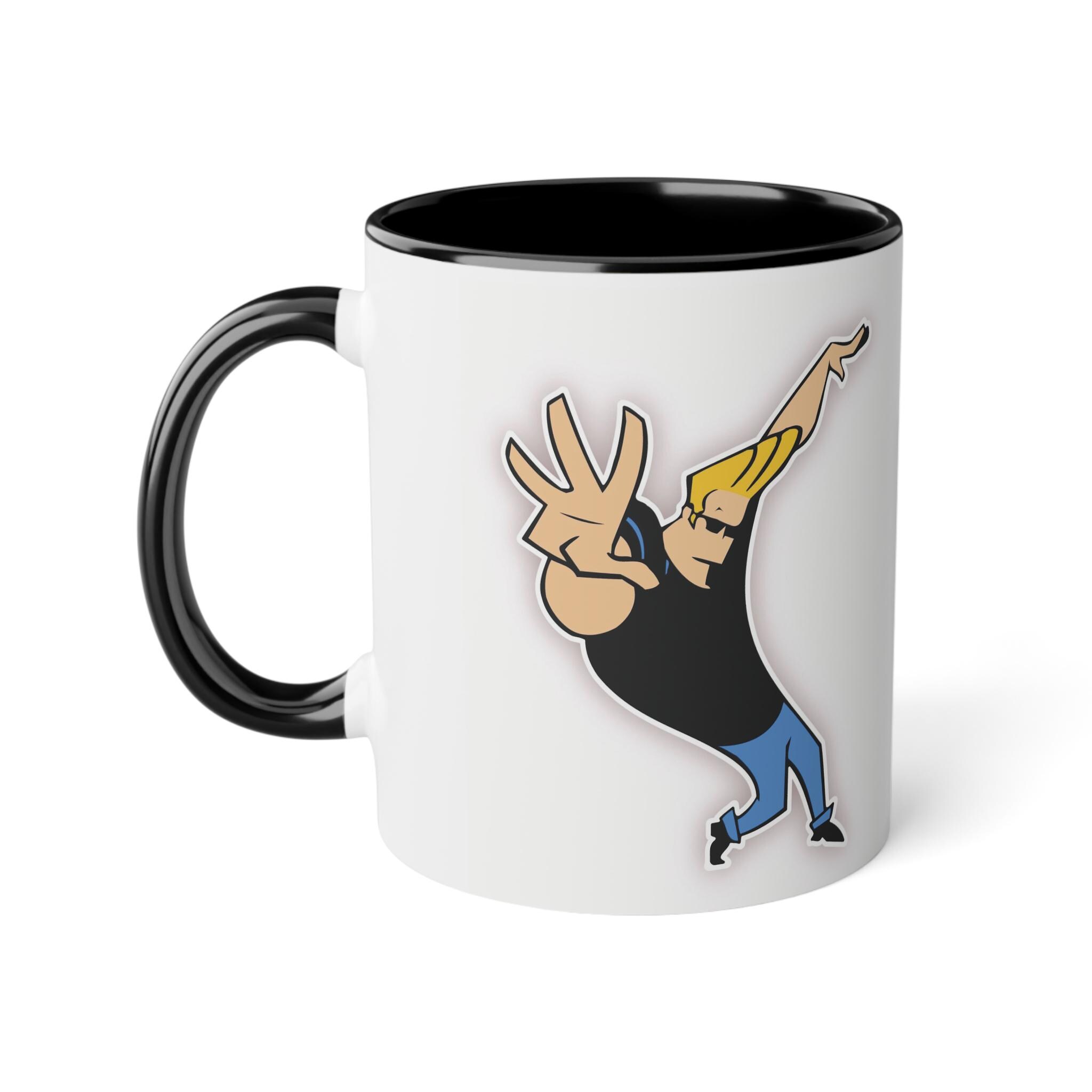Johnny Bravo Coffee Mug, Cartoon Network White Accent Mug, 11oz, Big ...