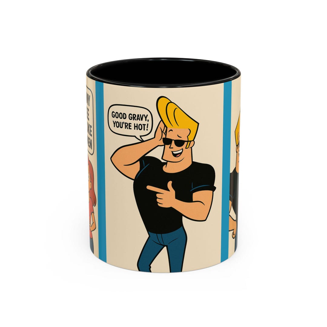 Johnny Bravo Coffee Mug | Cartoon Character Design, 11oz or 15oz - Etsy