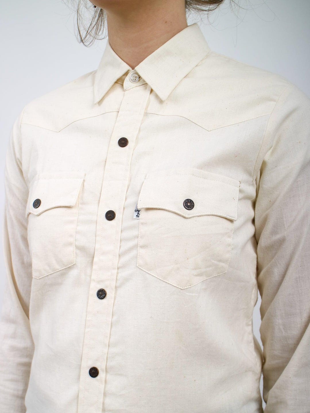 1970s White Cotton Snap Front Western Style Levi's Shirt Orange Tab - Etsy