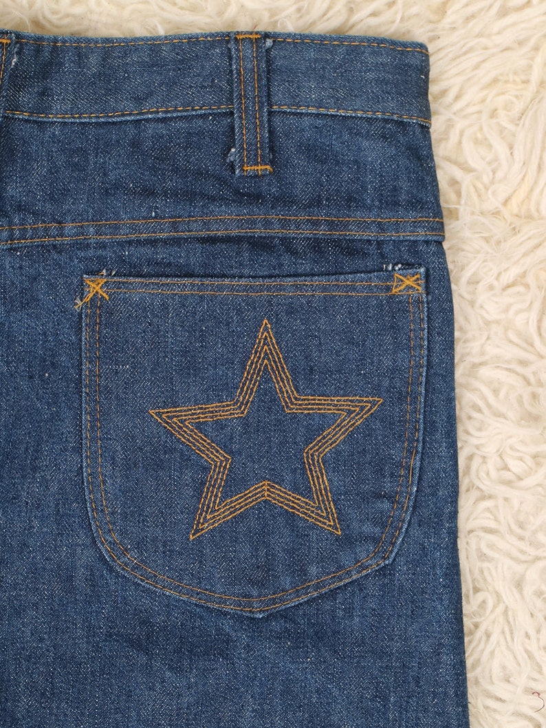 1970's Bellbottoms With Embroidered Star Back Pocket - Etsy