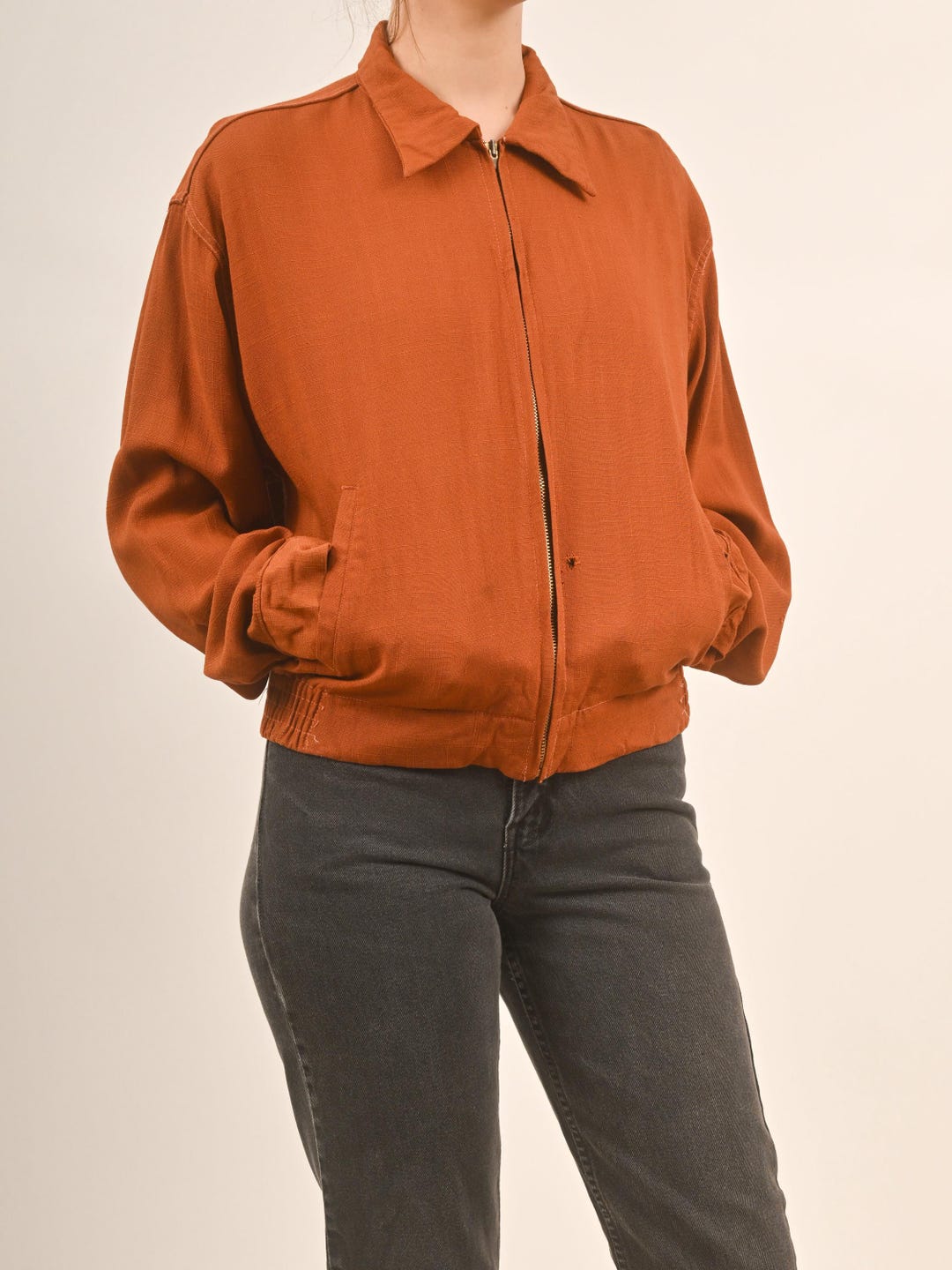 1940s Rusty Coloured Lightweight Frontzip Fall Jacket ASIS V211 - Etsy