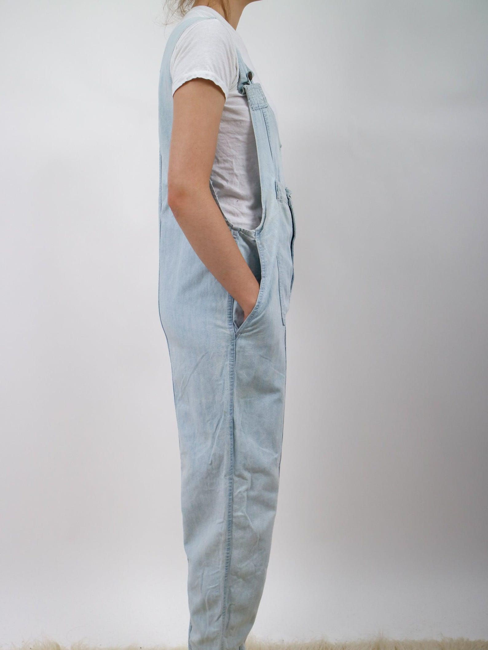 1980s Lightwash Denim Overalls by Rainbow - Etsy