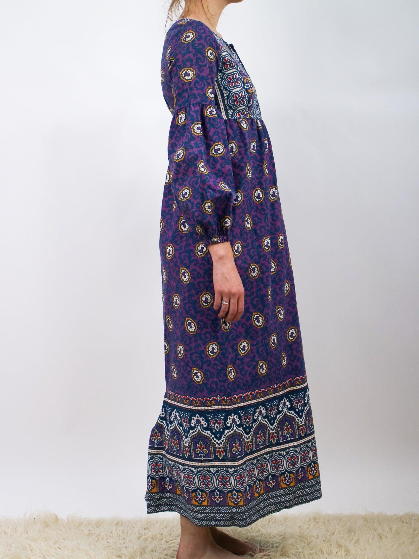 1970s Rhapsody in Robes Bohemian Maxi Dress - Etsy