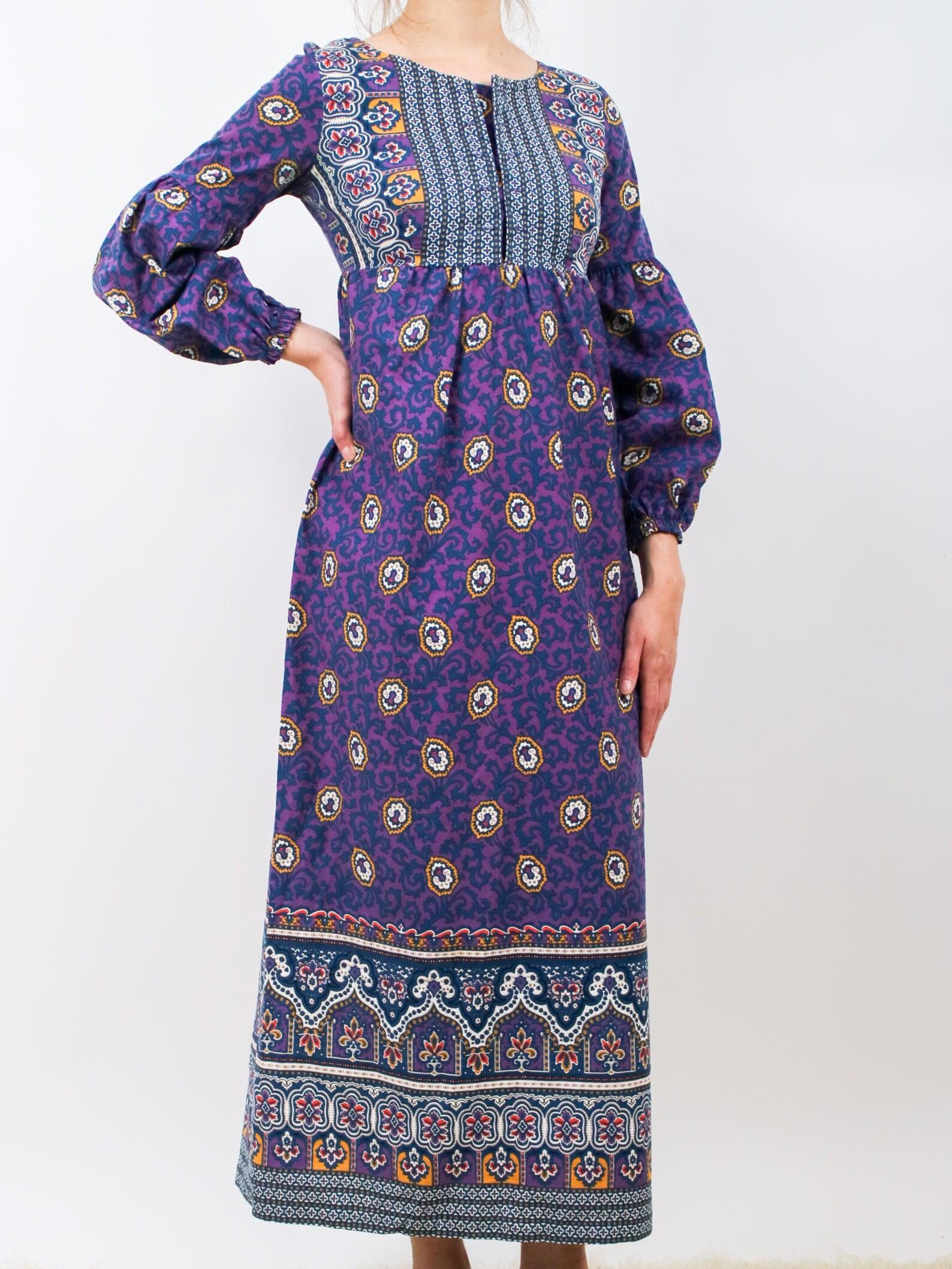 1970s Rhapsody in Robes Bohemian Maxi Dress - Etsy