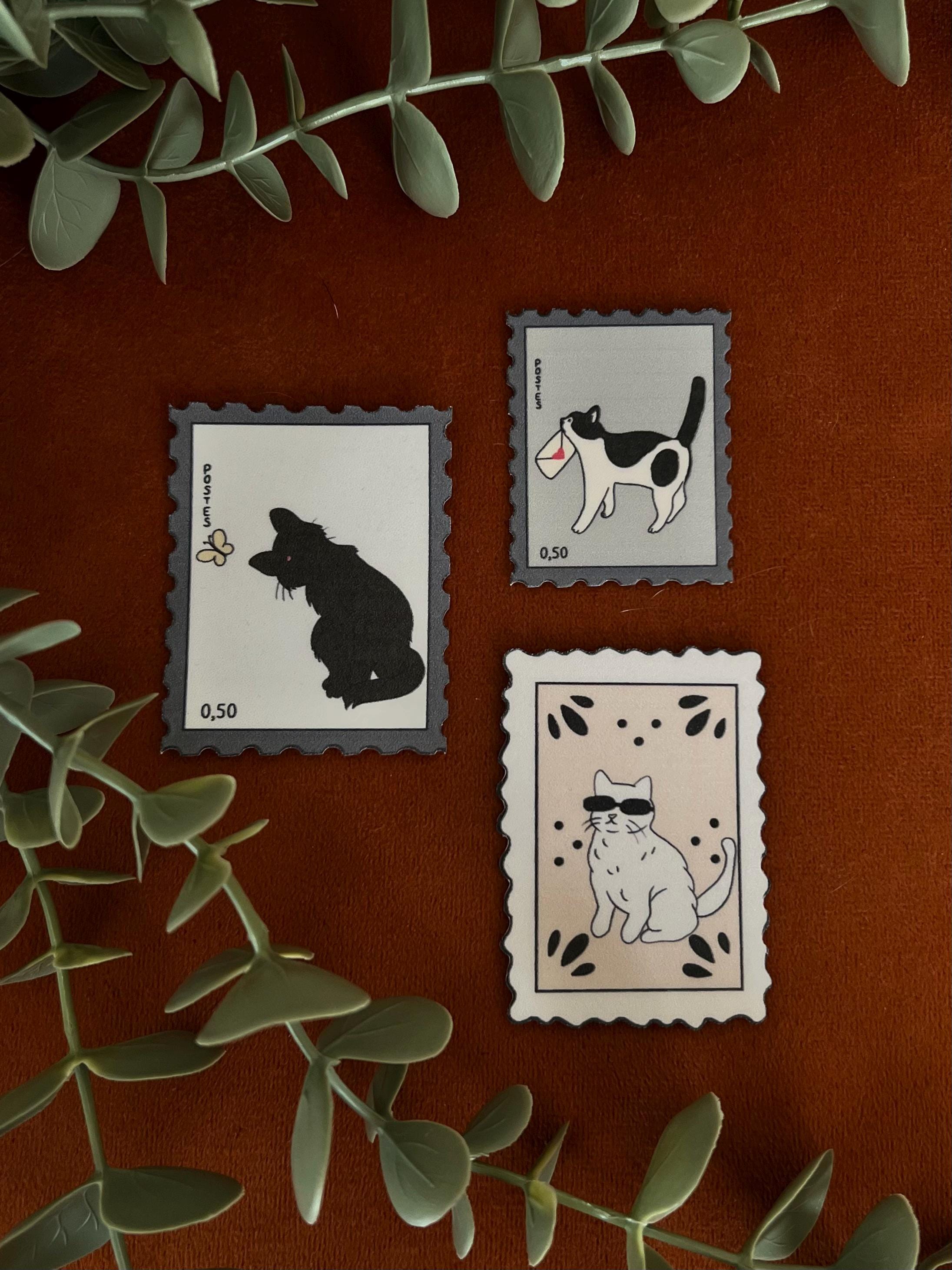 Cute Cat Stickers, Vinyl, Matte Laminate Stickers, Water Resistant, Cat ...