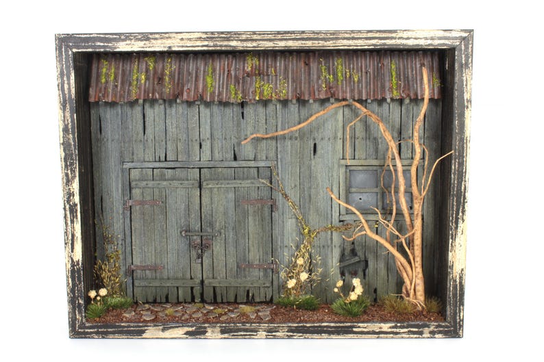 Hand Made Frame Diorama - Old Barn - Shadow Box - Miniature - Etsy