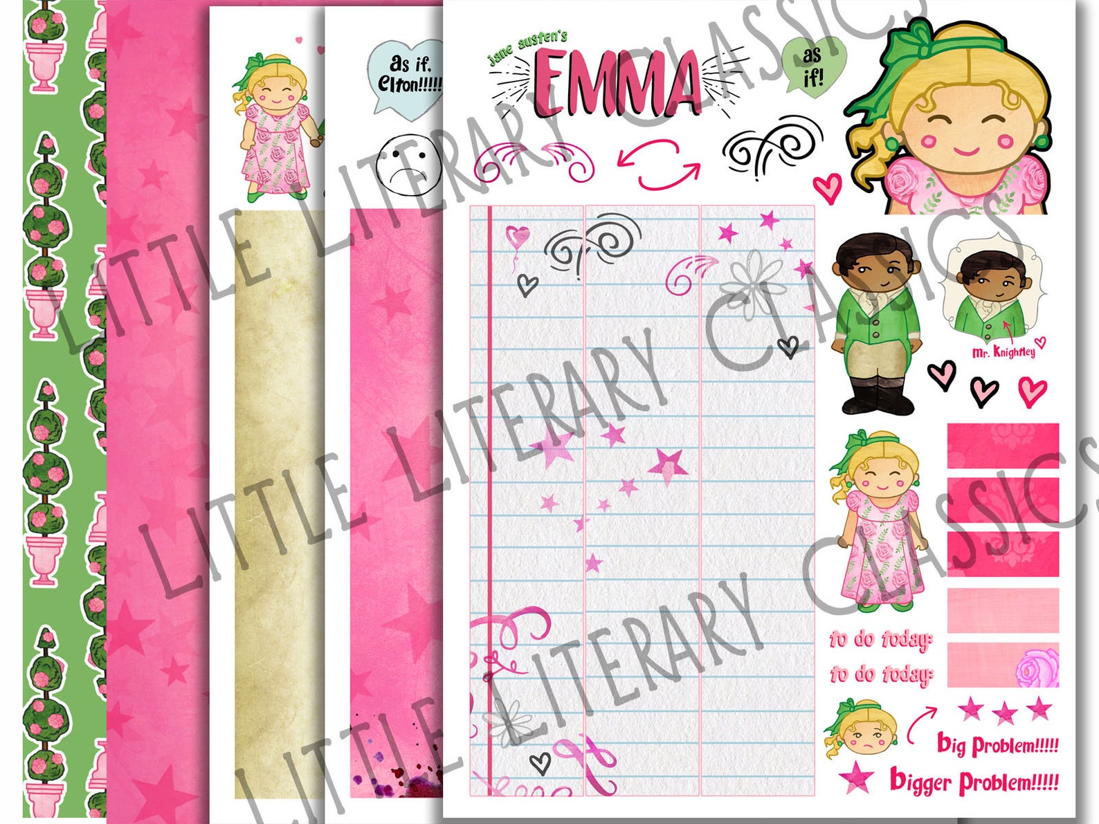 Emma Jane Austen Printable Planner Stickers Clipart Digital - Etsy