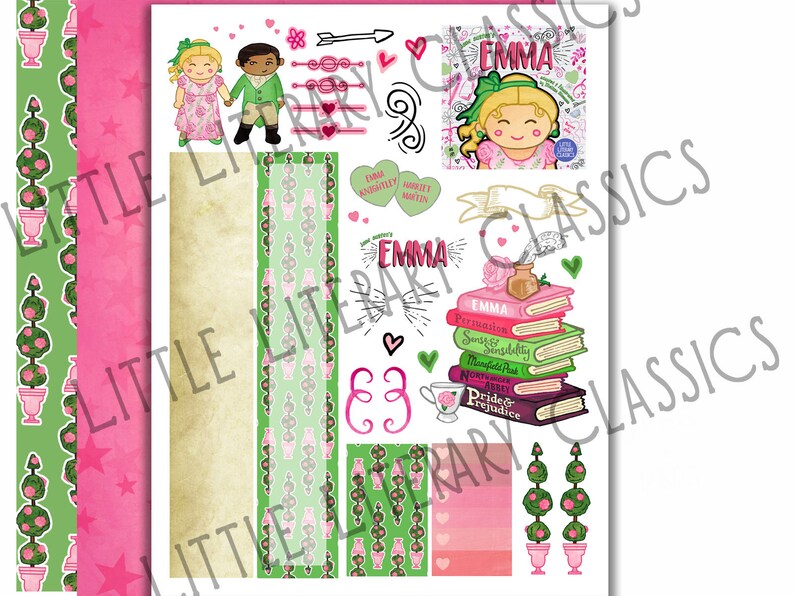 Emma Jane Austen Printable Planner Stickers Clipart Digital - Etsy