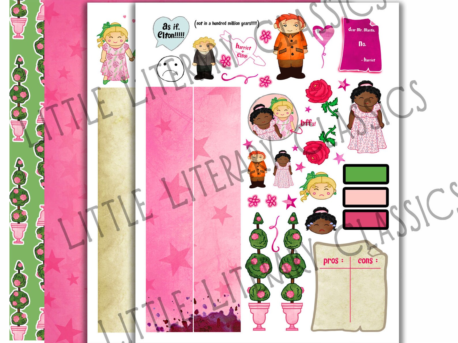 Emma Jane Austen Printable Planner Stickers Clipart Digital - Etsy