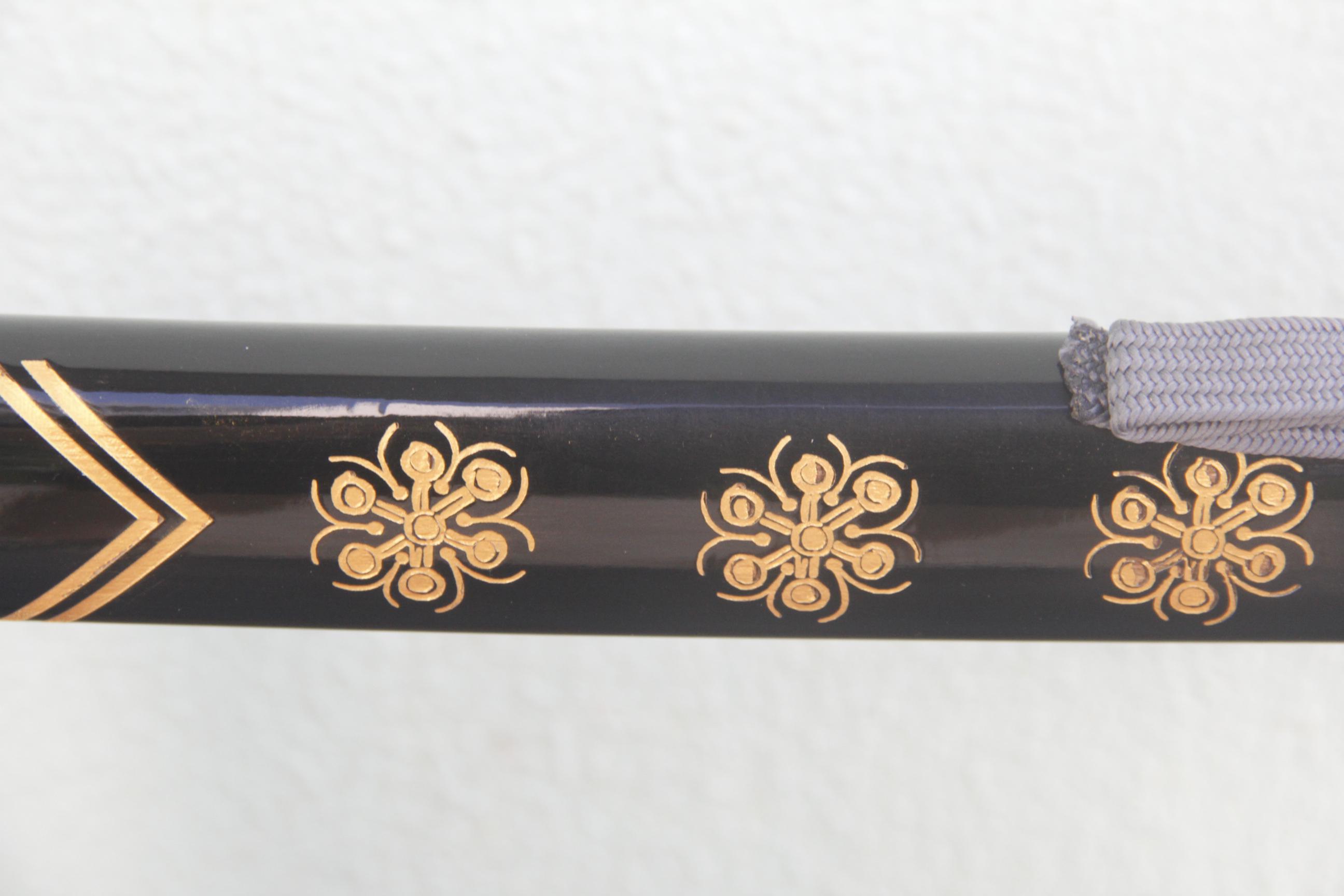 Black Samurai Sword, Black Cutout Tsuba Katana,silver Blade Japan ...
