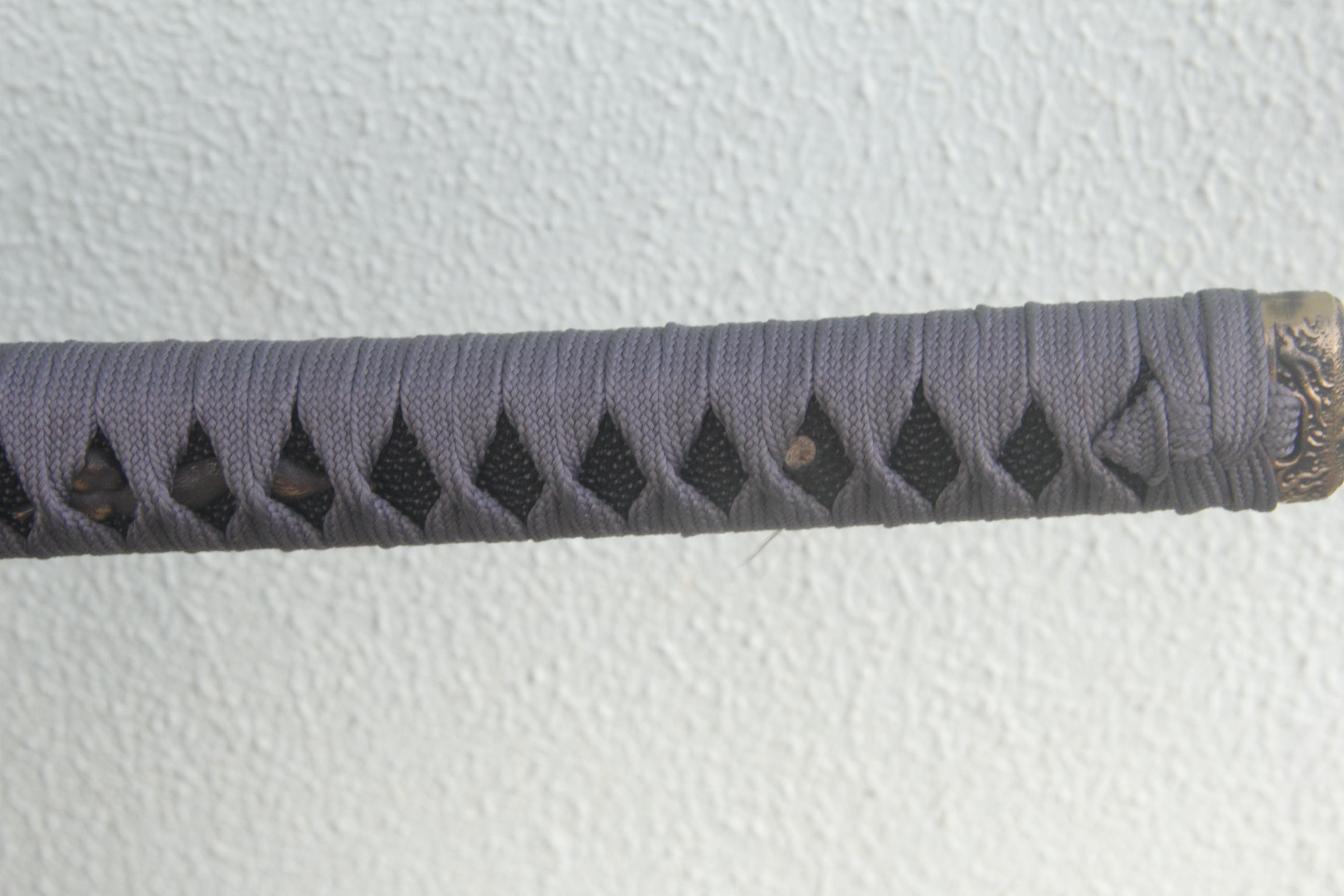 Black Samurai Sword, Black Cutout Tsuba Katana,silver Blade Japan ...