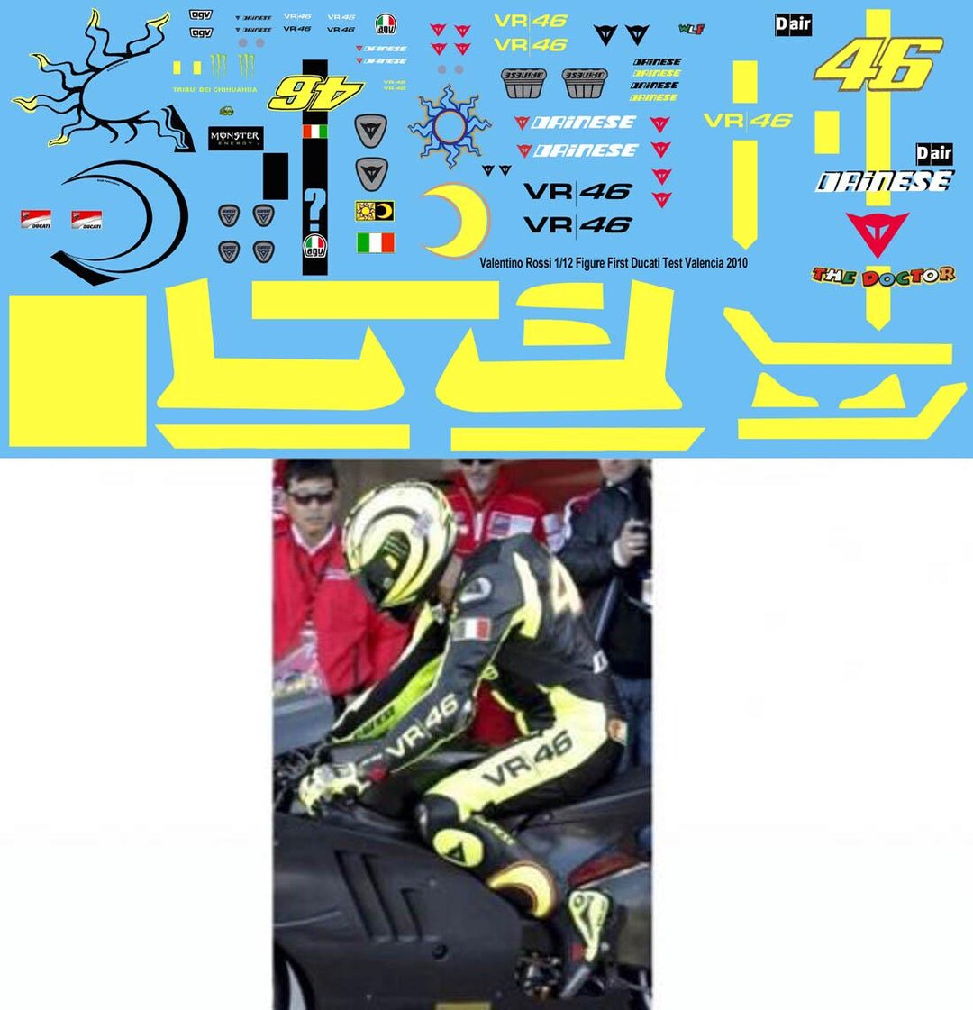 1/12 Decals for ROSSI First Test FIGURE Valencia 2010 TEST TBD91 - Etsy