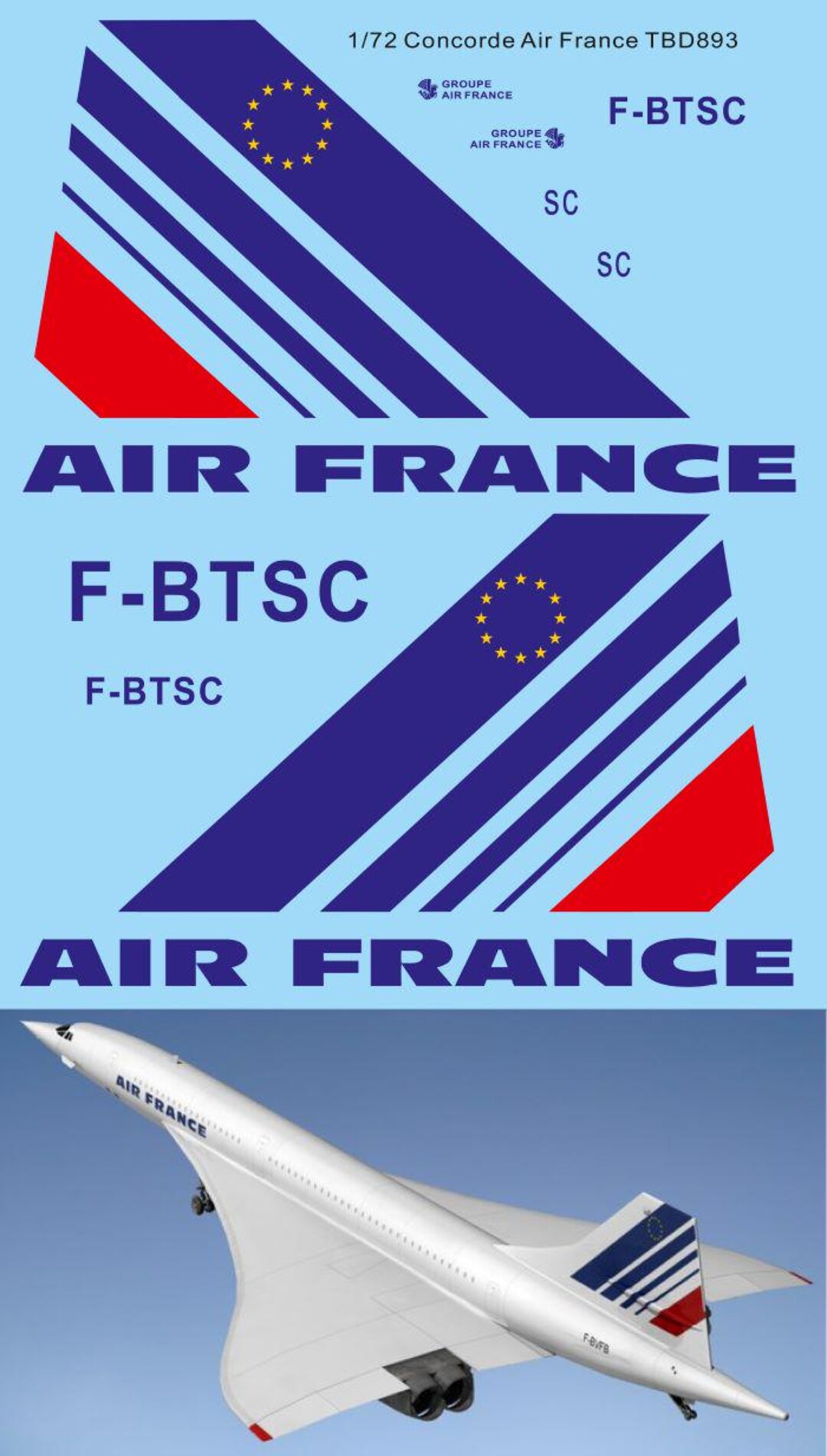 1/72 Decals for Concorde Air France Livery TB Decal TBD893 - Etsy
