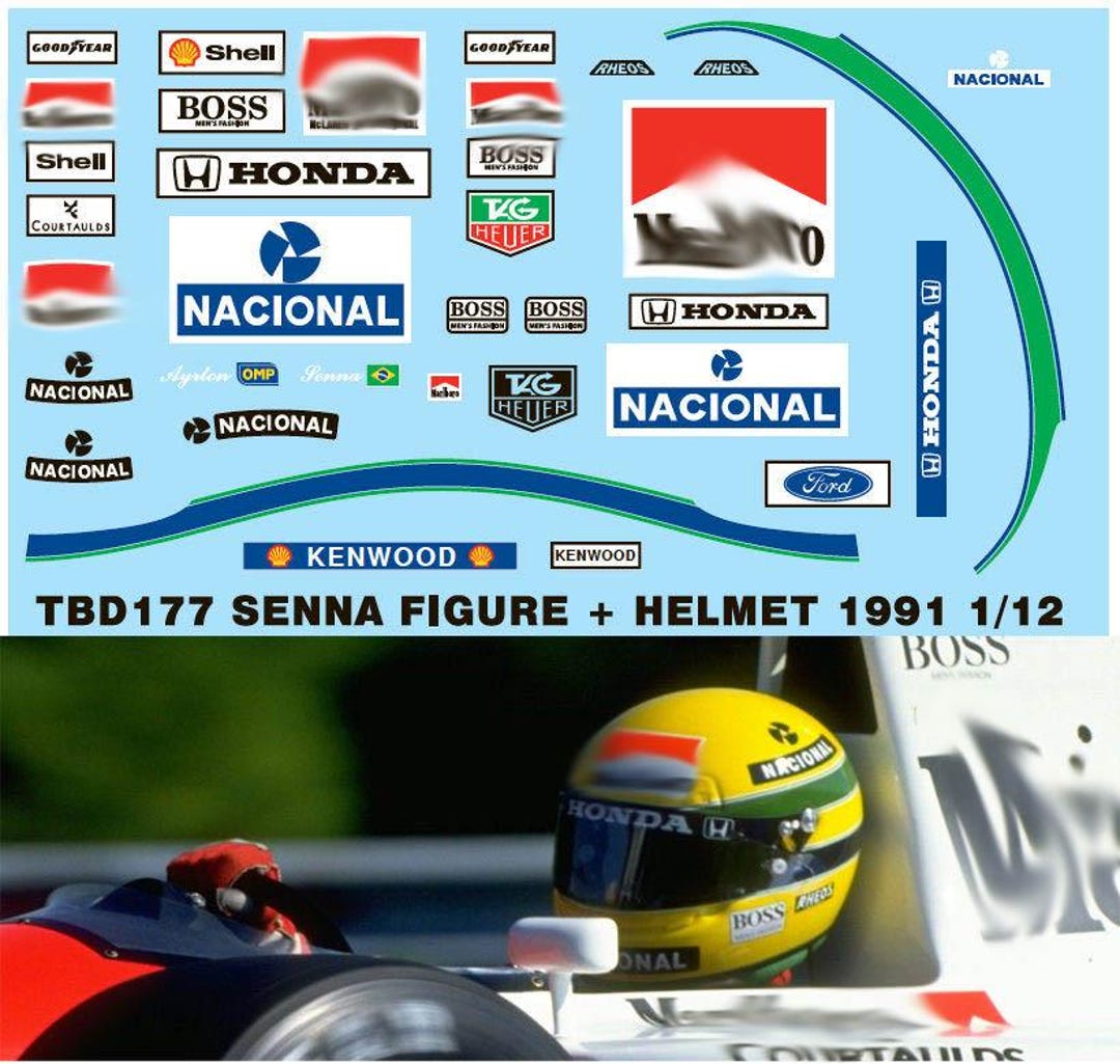 1/12 Decals for AYRTON SENNA Driver Figure 1991 MP4/6 TBD177 - Etsy