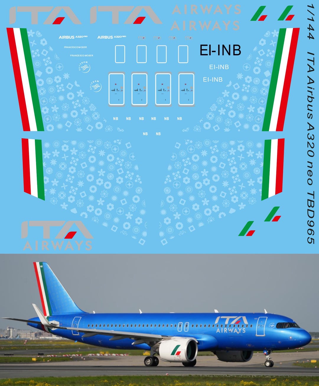 1/144 Decals for Airbus A320 Neo ITA Airways Livery Decal TBD965 - Etsy