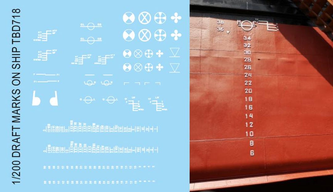 1/200 Decals for Draft Markings on Ship Depth Ships TBD718 - Etsy