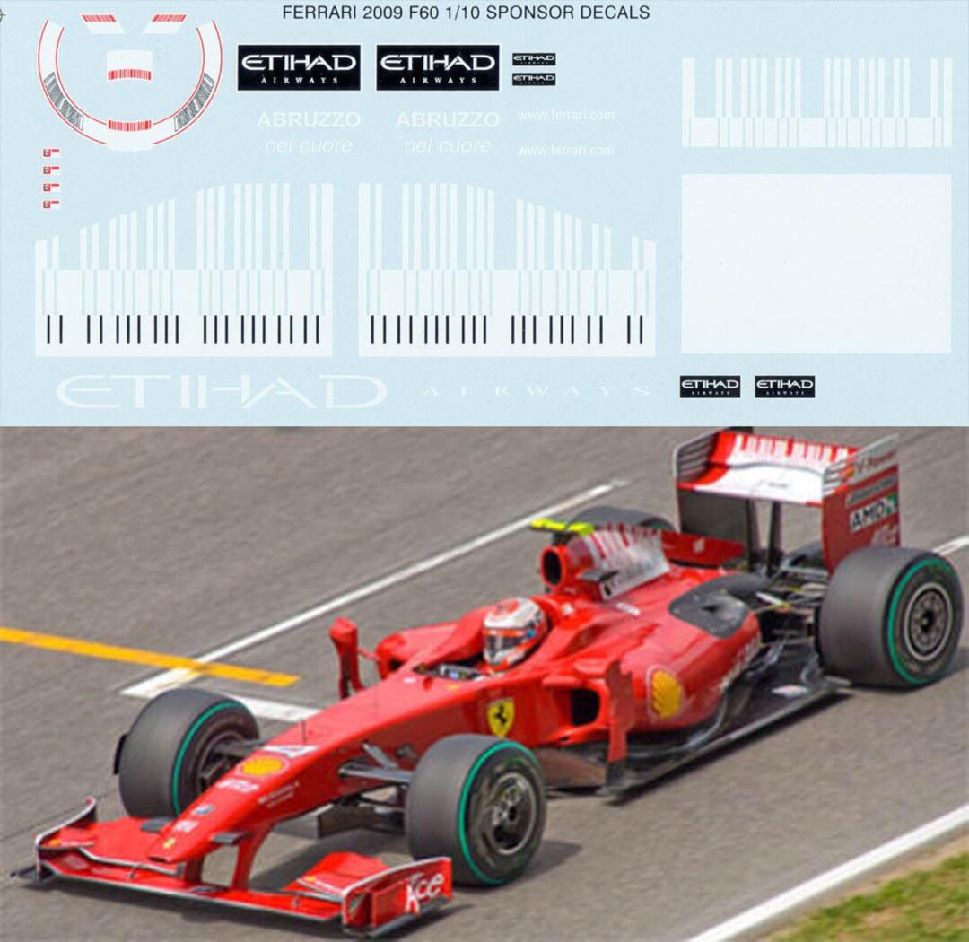 1/10 Decals for FERRARI F60 TAMIYA F1 2009 TBD8 - Etsy