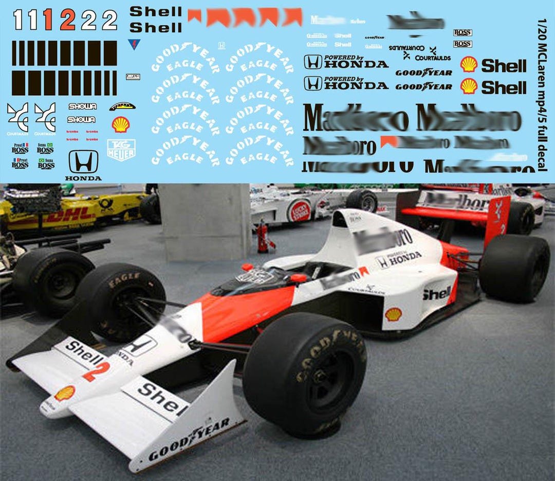 1/20 Decals for Mclaren MP4/5 FUJIMI AYRTON TBD69 - Etsy