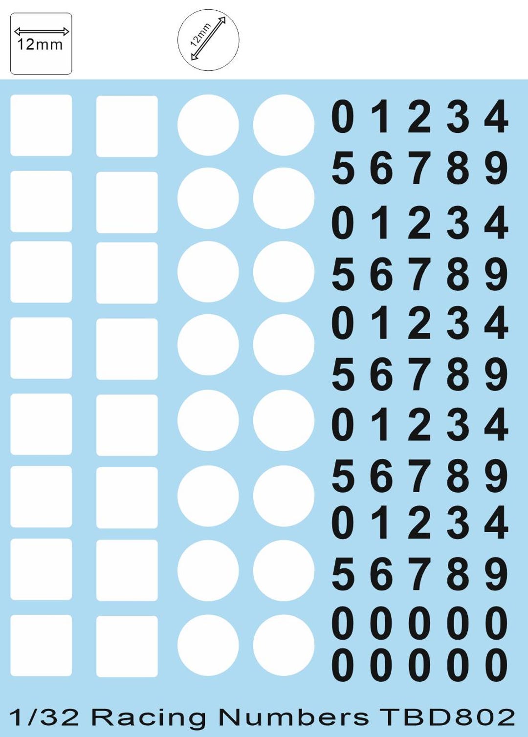1/32 Decals Slot Car Model Decals Number Roundels Numbers and Wheels ...
