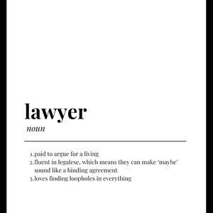 LAWYER Definition Print - Etsy