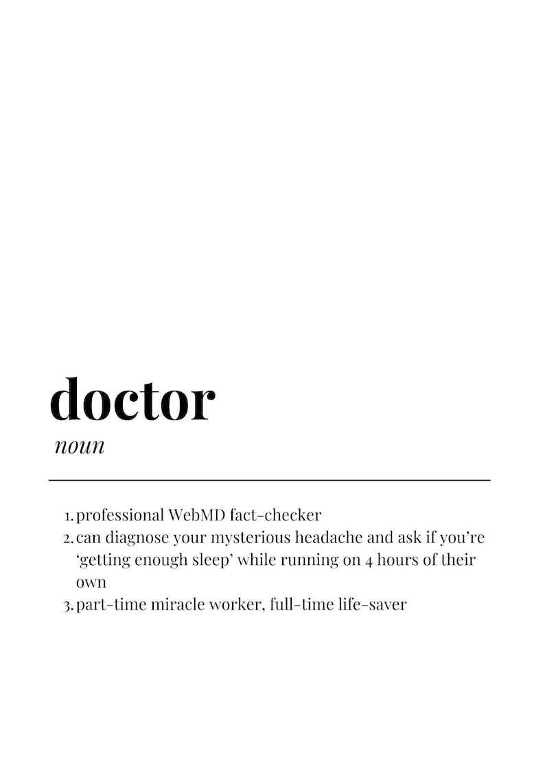 DOCTOR Definition Print - Etsy