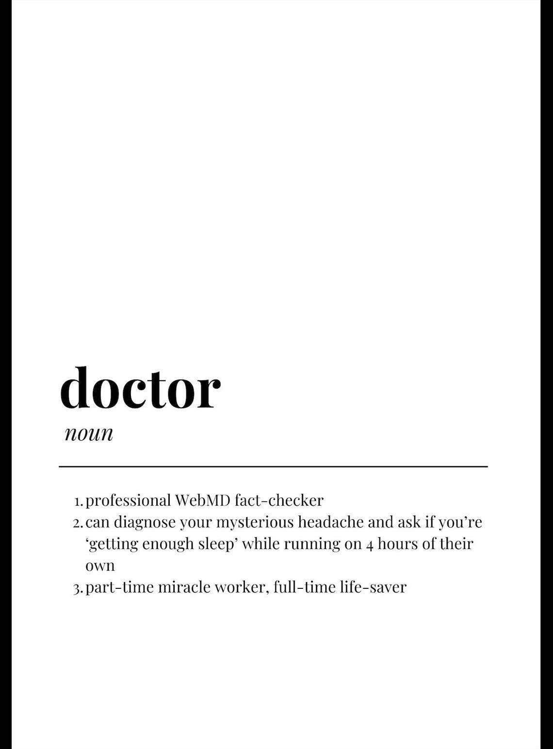 DOCTOR Definition Print - Etsy