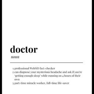 DOCTOR Definition Print - Etsy
